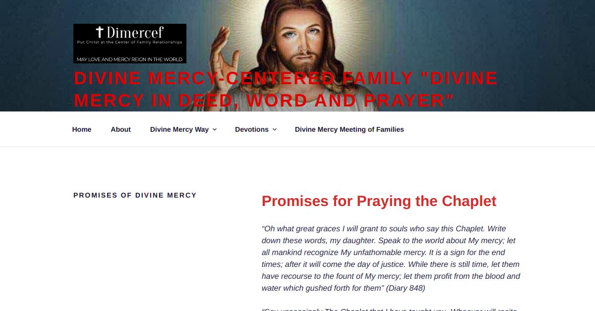 Promises of Divine Mercy – Divine Mercy-Centered Family "Divine Mercy ...